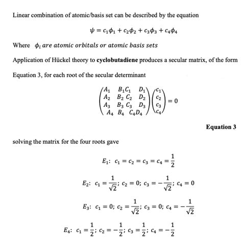 Solved Linear Combination Of Atomic Basis Set Can Be