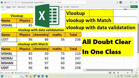 Learn Vlookup In Excel Basic To Advanced Vlookup With Data Validation And Match Youtube