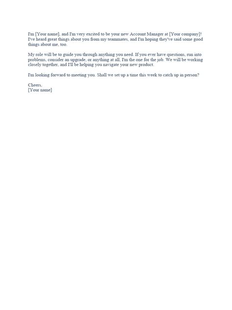 Account Manager Introduction Email Pdf