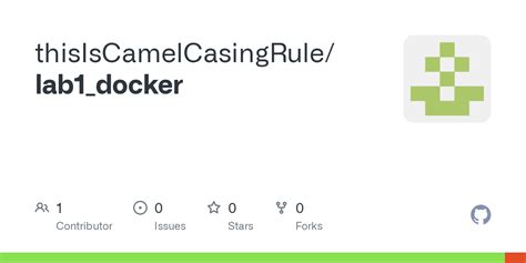 github thisiscamelcasingrule lab1 docker