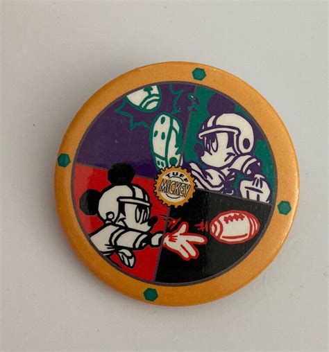 Mickey Mouse Tuff Playing Football Button Pin