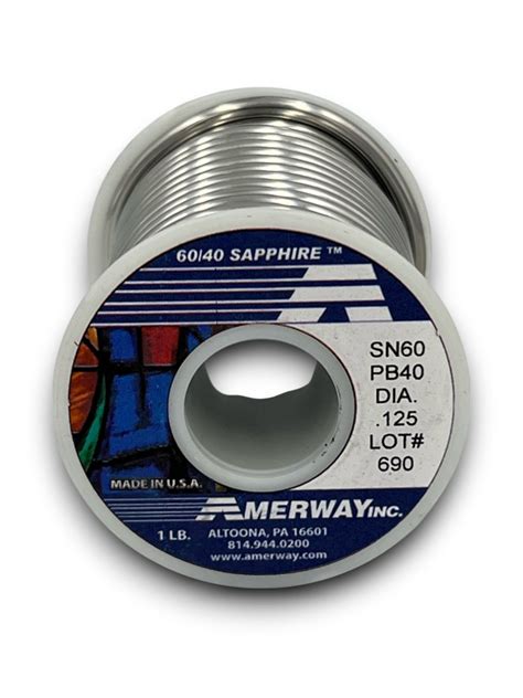 Patina Solder Amerway 60 40 Sapphire Solder For Stained Glass 1 Lb Spool Tin Lead Solder Wire