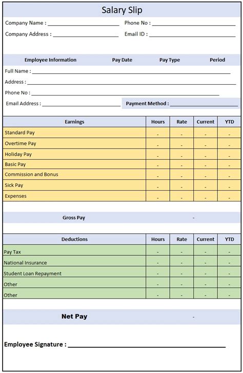 Monthly Salary Slip Format In Excel Free Download Salary Slip Format In Excel Download Free