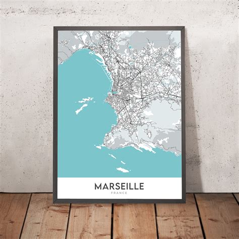 Modern City Map Of Marseille France Panier Corniche Stade Vélodrom
