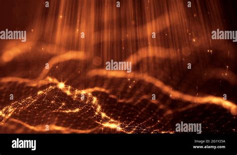 Gold Loopable Abstract Particle Background With Depth Of Field Glow Sparkles Of Stock Video