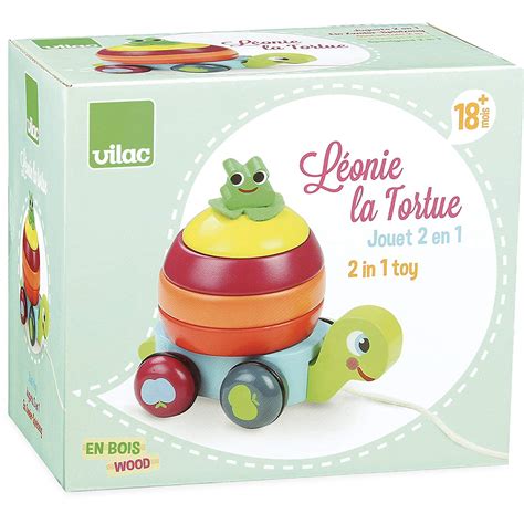 Vilac Vilac4653 Turtle Stacker Pull Toy Multi Color Toptoy