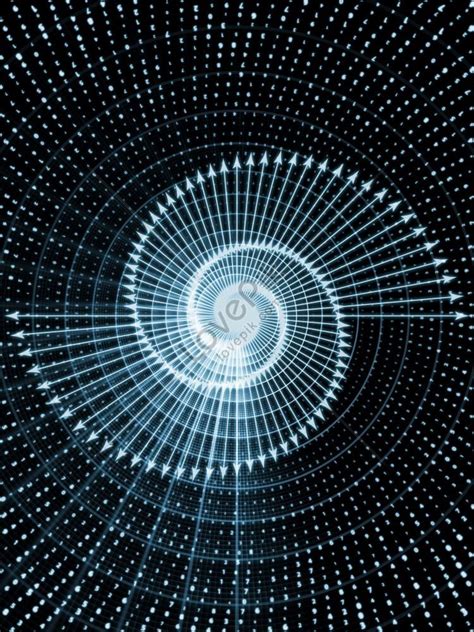 Spiraling Patterns Of Lines Digits And Arrows On Light Blue Background