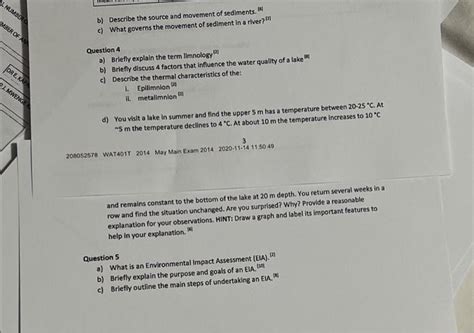 Solved Describe The Source And Movement Of Sediments [6] C