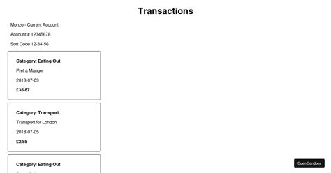 Transaction App Codesandbox