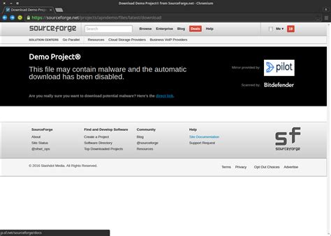 Sourceforge Now Scans All Projects For Malware And Displays Warnings On Downloads Sourceforge