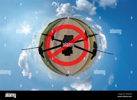 No Drone Zone Sign Concept For Banning The Use Of Drones In Airspace Drone Silhouette In Red