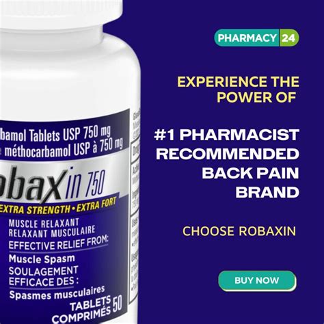 Buy Robaxin 750 Mg Extra Strength Muscle Relaxant 50 Tablets