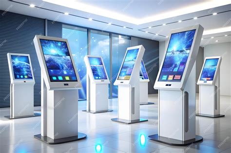 Modern 3d Ai Driven Customer Experience Center With Digital Kiosks And