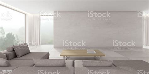 자연 배경에 소파와 큰 일반 콘크리트 벽현대 거실의 3d 렌더링 0명에 대한 스톡 사진 및 기타 이미지 0명 3차원 형태 가정의 방 Istock