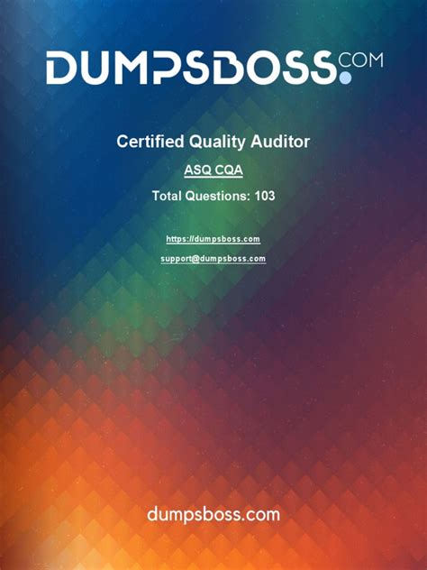 Certified Quality Auditor Asq Cqa Total Questions 103 Pdf Audit