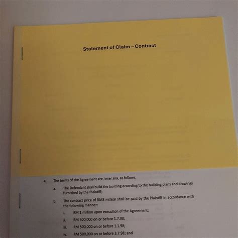 Civil Procedure Statement Of Claim Contract And Tort Shopee Malaysia