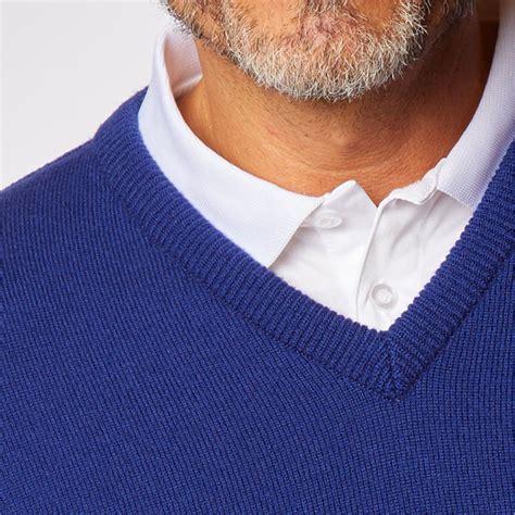 Spirol Lambswool V Neck Jumper Azure Glenbrae Greaves Sports