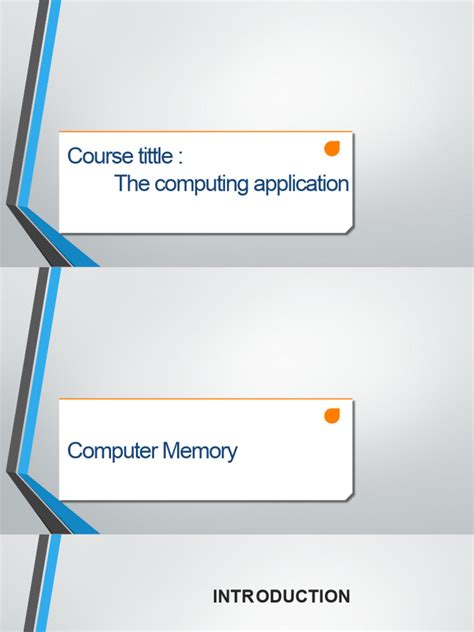 Lecture 5 Computer Memory Pdf Random Access Memory Computer Data