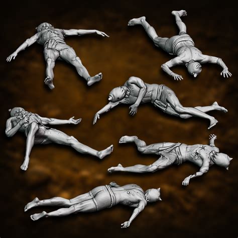 🎲 Fallen Bodies Set・ Stl File For 3d Printing・cults