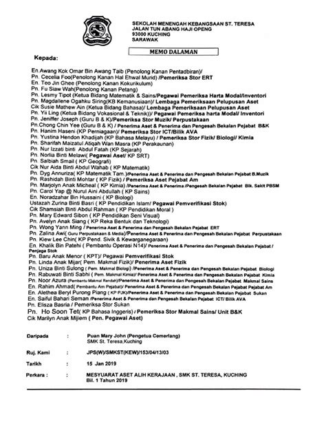 Memo Aset 1 2019 Pdf