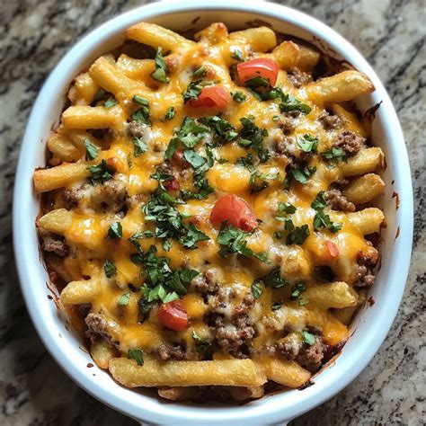 Ultimate Cheeseburger French Fry Bake