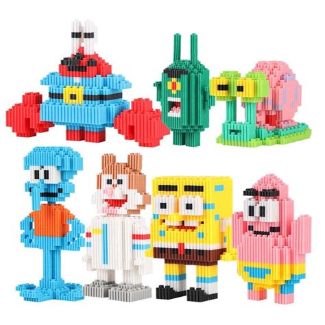 Influencer Particle Building Block T Spongebob Squarepants Pie Big Star Octopus Brother As