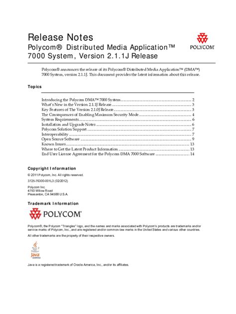 Fillable Online Fillable Online Polycom Distributed Media Application DMA System Fax