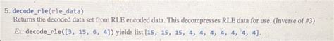 Solved 5 Decoderlerledata Returns The Decoded Data Set
