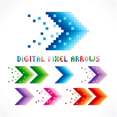 Premium Vector Arrow Pixel Icons Set Of Vector Logotypes Navigate