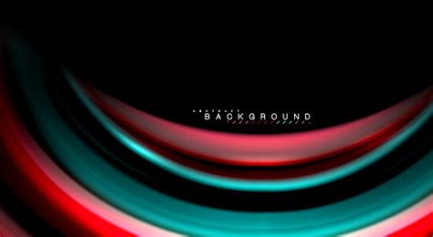 검은 배경에 초록 물결 라인 유체 레인 보우 스타일 컬러 줄무늬 프레 젠 테이 션 애플 리 케이 션 배경 배너 또는 포스터에 대 한 예술적인 그림 선에 대한 스톡 벡터 아트