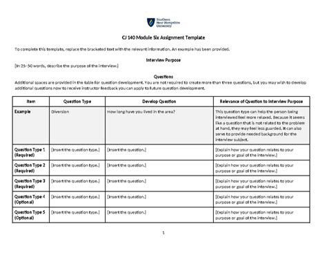 Cj 140 Module Six Assignment Template An Example Has Been Provided Interview Purpose [in 25