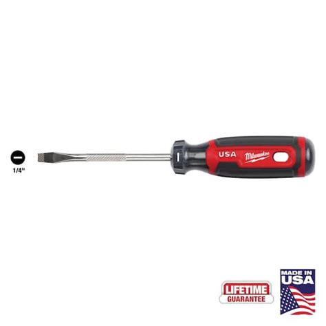 Milwaukee 4 In X 14 In Slotted Flat Head Screwdriver With Cushion
