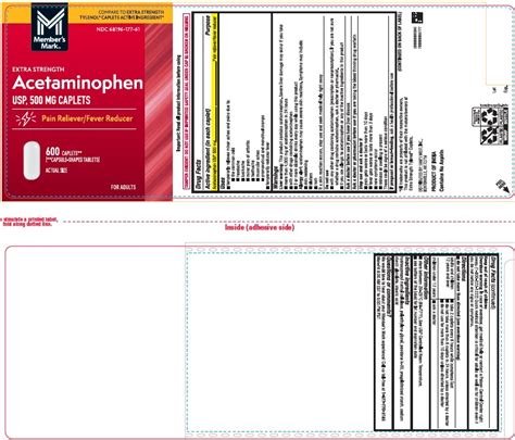 Extra Strength Acetaminophen Usp 500mg Caplets Pain Relieverfever