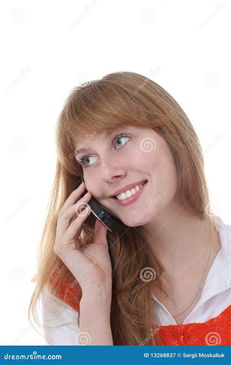 Mooi Meisje Op De Telefoon Stock Afbeelding Image Of Meisje