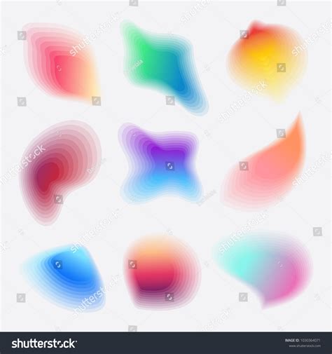 Colorful Abstract Gradient Blob Shapes Collection Stock Vector Royalty