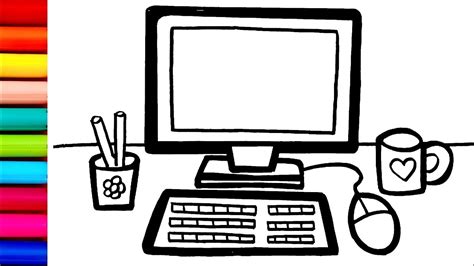 How To Draw A Computer Computer Drawing Step By Step Realistic