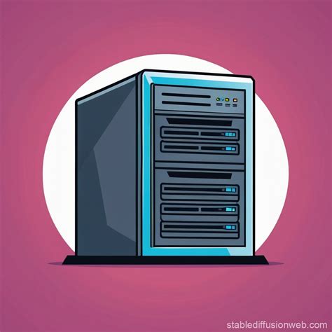 Minimalist Computer Server Icon Stable Diffusion Online