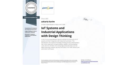 Zakaria Karim On Linkedin Completion Certificate For Iot Systems And