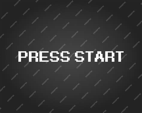 벡터 일러스트레이션의 게임 자산 및 십자수 패턴에 대한 8비트 픽셀 누름 시작 버튼 프리미엄 벡터