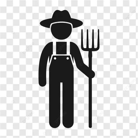 Farmer With Pitchfork Icon Vector Agriculture Gardener Rural Png And