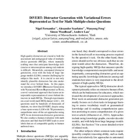 Divert Distractor Generation With Variational Errors Represented As