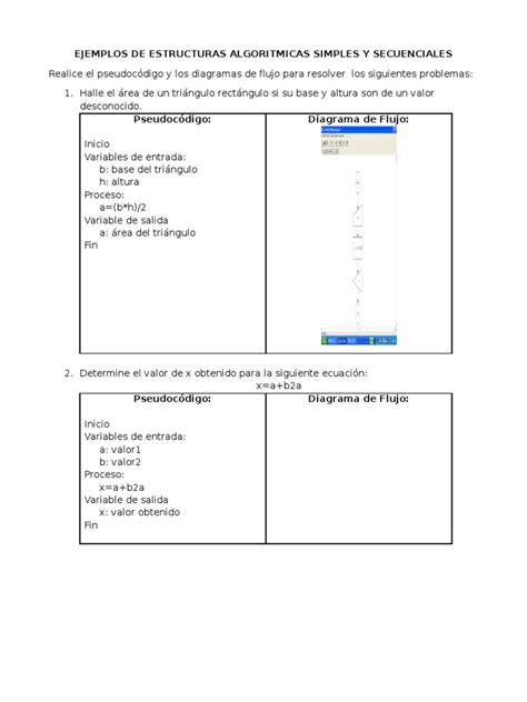 Ejemplos De Estructuras Algoritmicas Simples Y Secuenciales Pdf