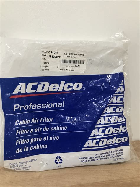 Ac Delco Cf185 Air Filter Cross Reference