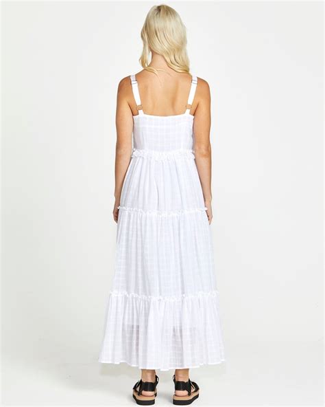 Sass Ruby Maxi Dress White Flying Saucers Nz