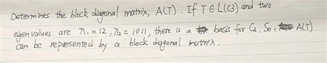Determines The Block Diagonal Matrix Alt If