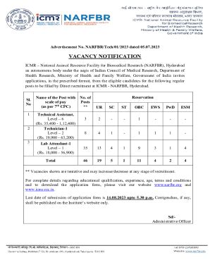 Fillable Online ICMR Recruitment 2023 Notification Application Form Exam Fax Email Print
