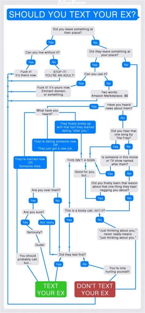 Should You Text Your Ex Flowchart CollegeTimes Com