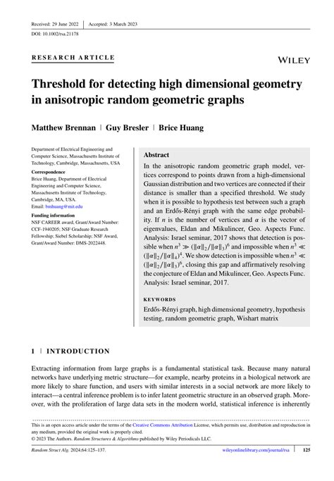pdf threshold for detecting high dimensional geometry in anisotropic