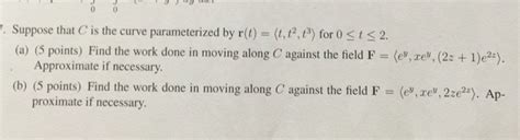 Solved Suppose That C Is The Curve Parameterized By R T Chegg