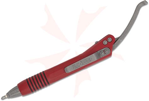 Microtech Siphon Ii Red Stainless Steel Pen Black Ink Apocalyptic